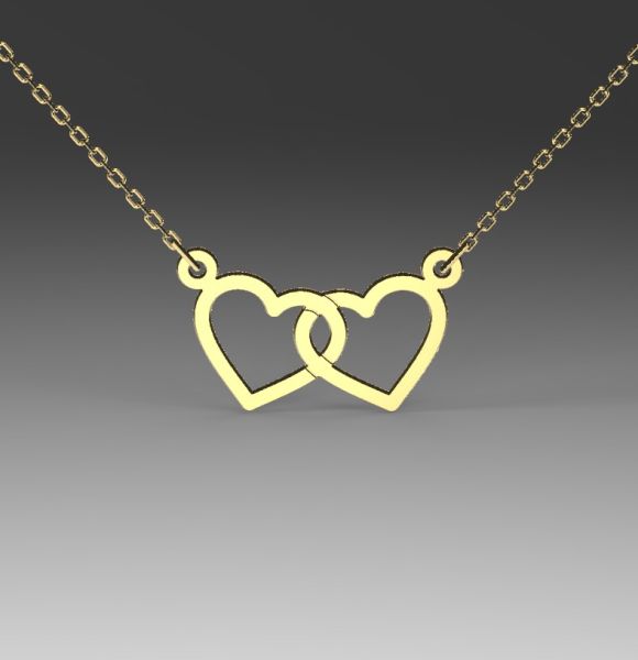 Zlatni lančić sa priveskom dva spojena srca J109Z - Zlatni lančići - Zlatara Petrović